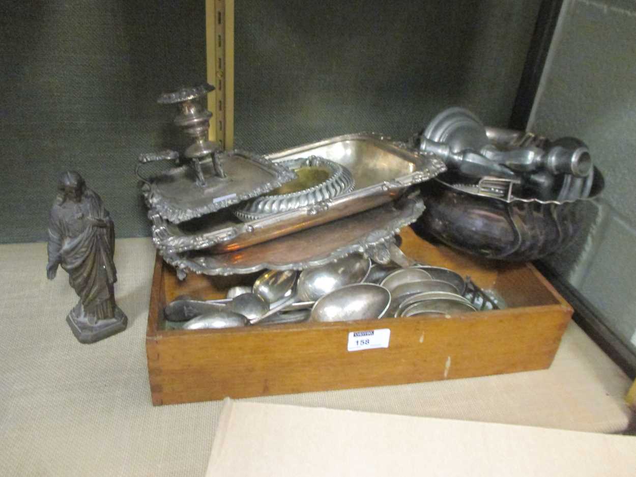 Lot 158 - Various plated wares including chamberstick,