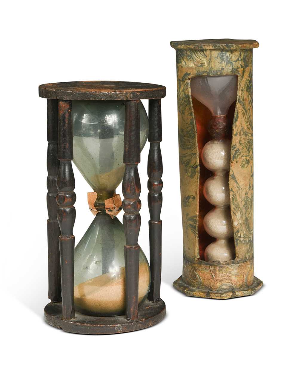 Lot 301 - Two sand timers, 19th century,